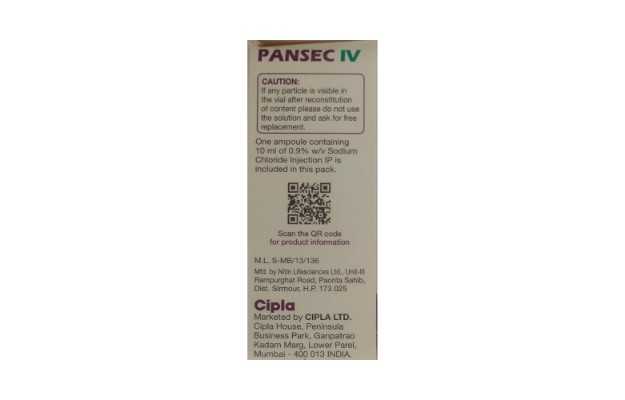 Pansec Injection (1): Uses, Price, Dosage, Side Effects, Substitute ...