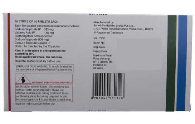 Valparin Chrono CR 500 Tablet: Uses, Price, Dosage, Side Effects ...