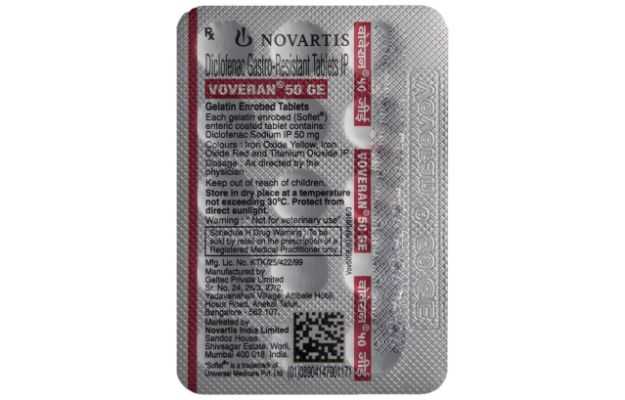Voveran 50 GE Tablet (15): Uses, Price, Dosage, Side Effects ...