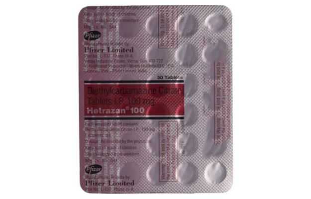 Hetrazan Tablet: Uses, Price, Dosage, Side Effects, Substitute, Buy Online