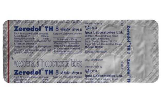 Zerodol TH 8 Tablet: Uses, Price, Dosage, Side Effects, Substitute, Buy ...
