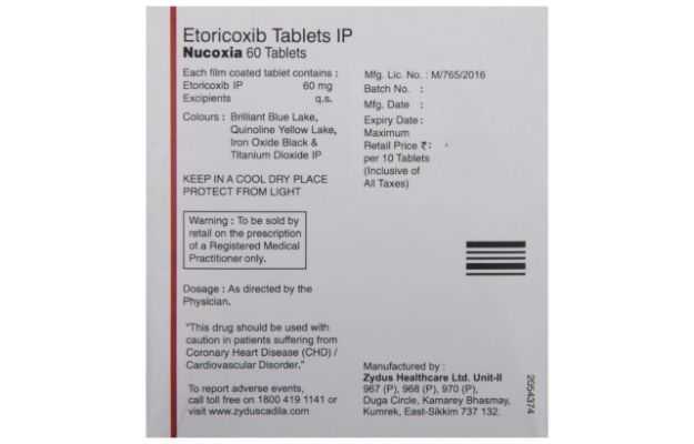 Nucoxia 60 Tablet (10): Uses, Price, Dosage, Side Effects, Substitute ...