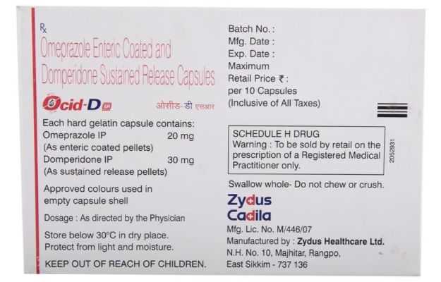 Ocid D SR Capsule: Uses, Price, Dosage, Side Effects, Substitute, Buy ...