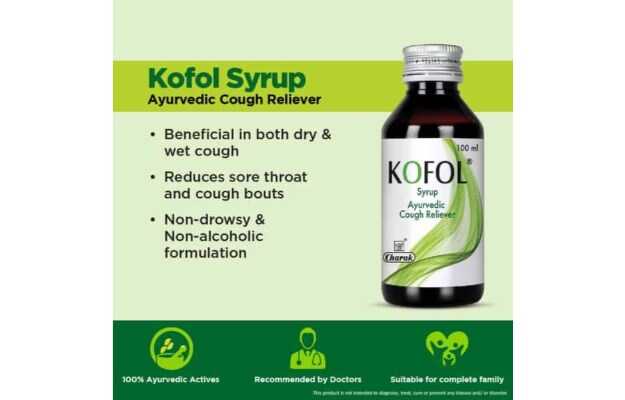 Charak Kofol Syrup Pack of 2 (100ml Each): Uses, Price, Dosage, Side ...