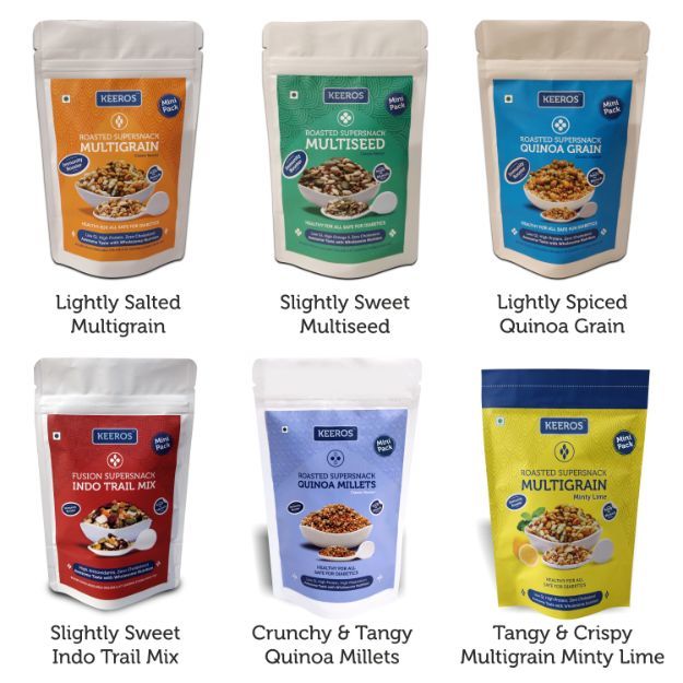 Keeros Healthy & Diabetic Friendly Super Snacks Combo of 6 Varieties ...